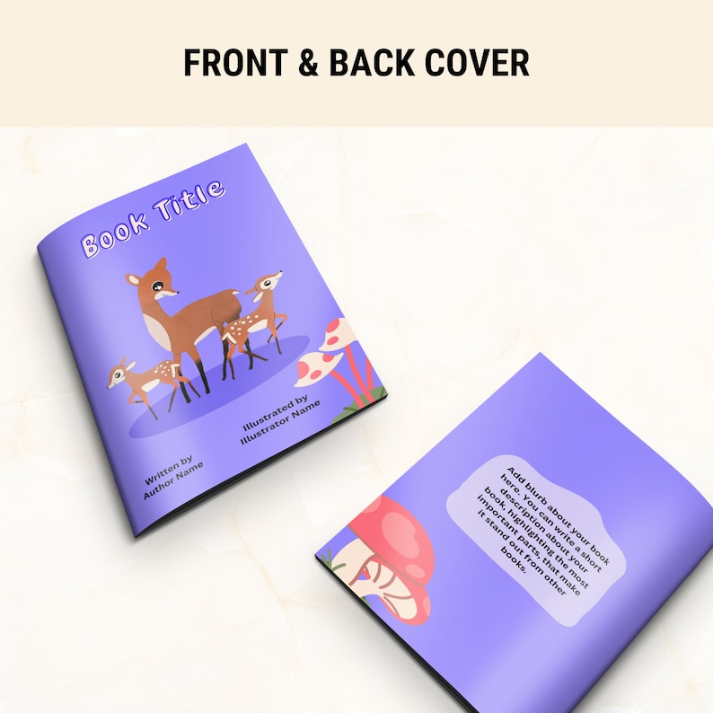 Amazon KDP Children's Book Cover Template 7x10 , Canva Cover Template ...