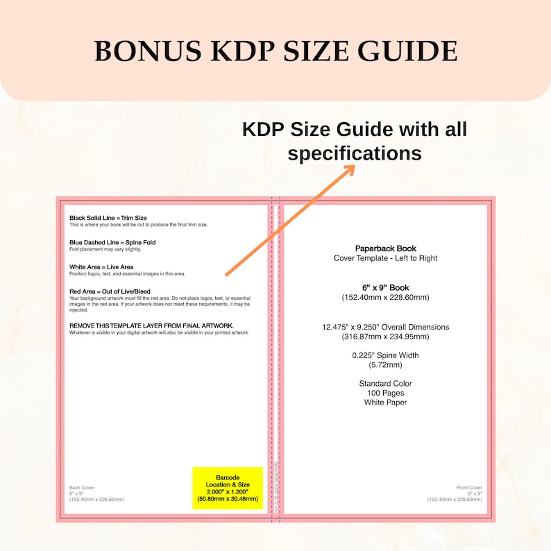 KDP Cover Templates 6x9, 100-190 Pages, Amazon Kdp Paperback Bookcover ...