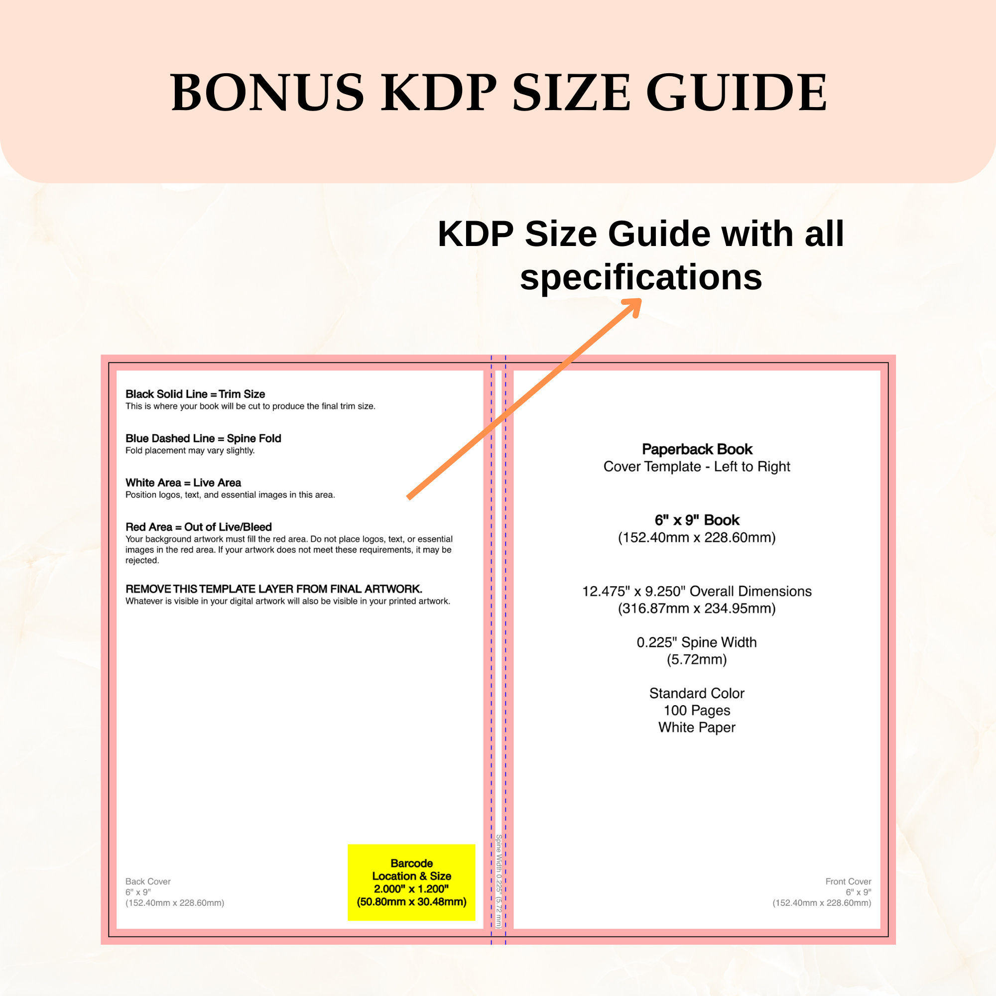 KDP Cover Templates 6x9, 100-190 Pages, Amazon Kdp Paperback Bookcover ...