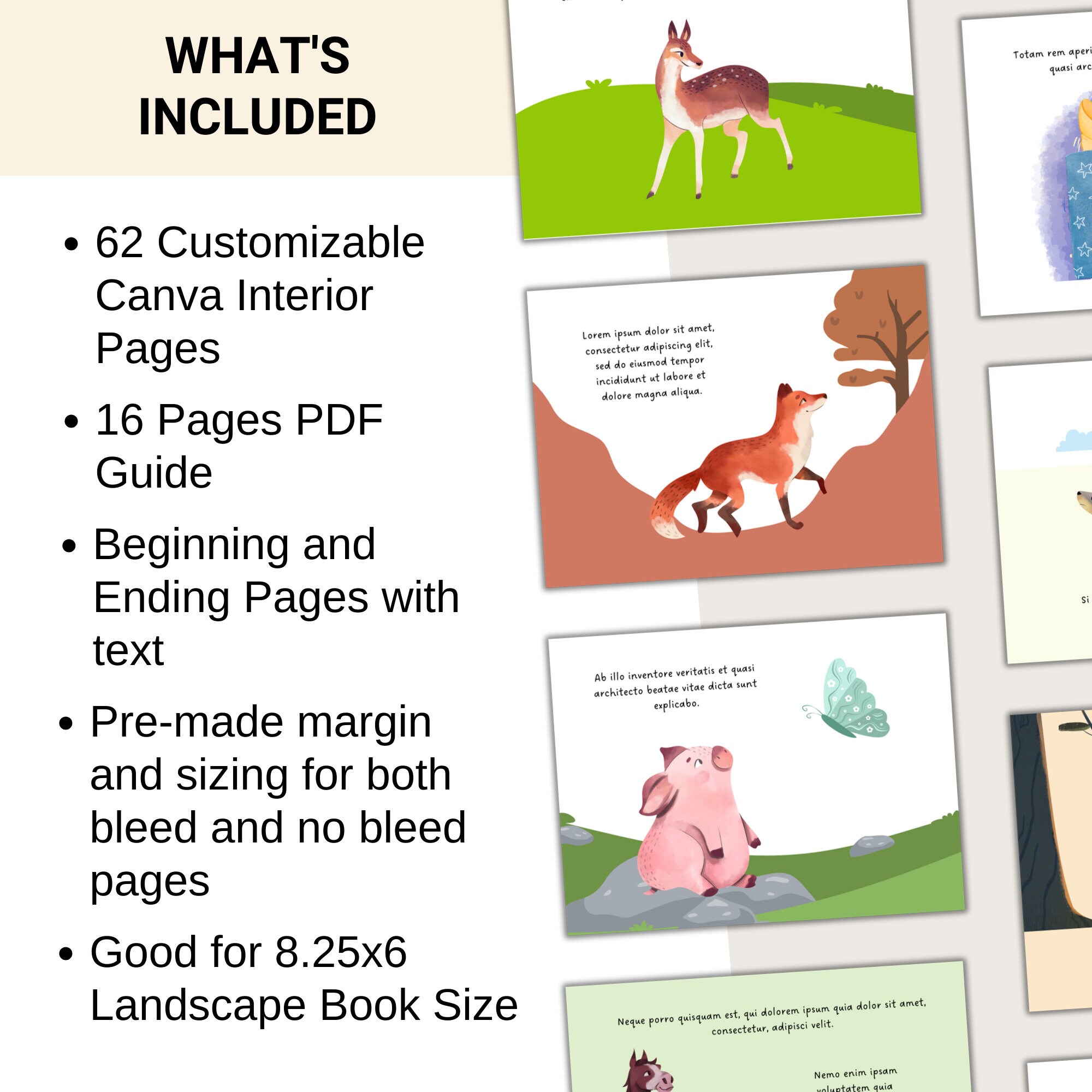 Story Book Template 8.25x6”, KDP Interior Template, Picture Book KDP ...