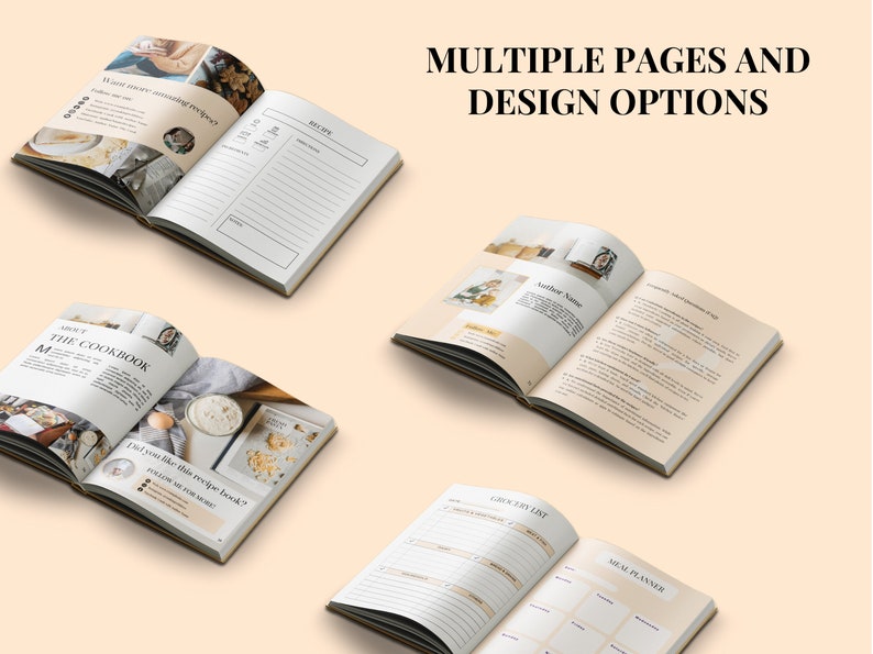 Cookbook Template KDP, Recipe Template Canva, Custom Recipe Book ...