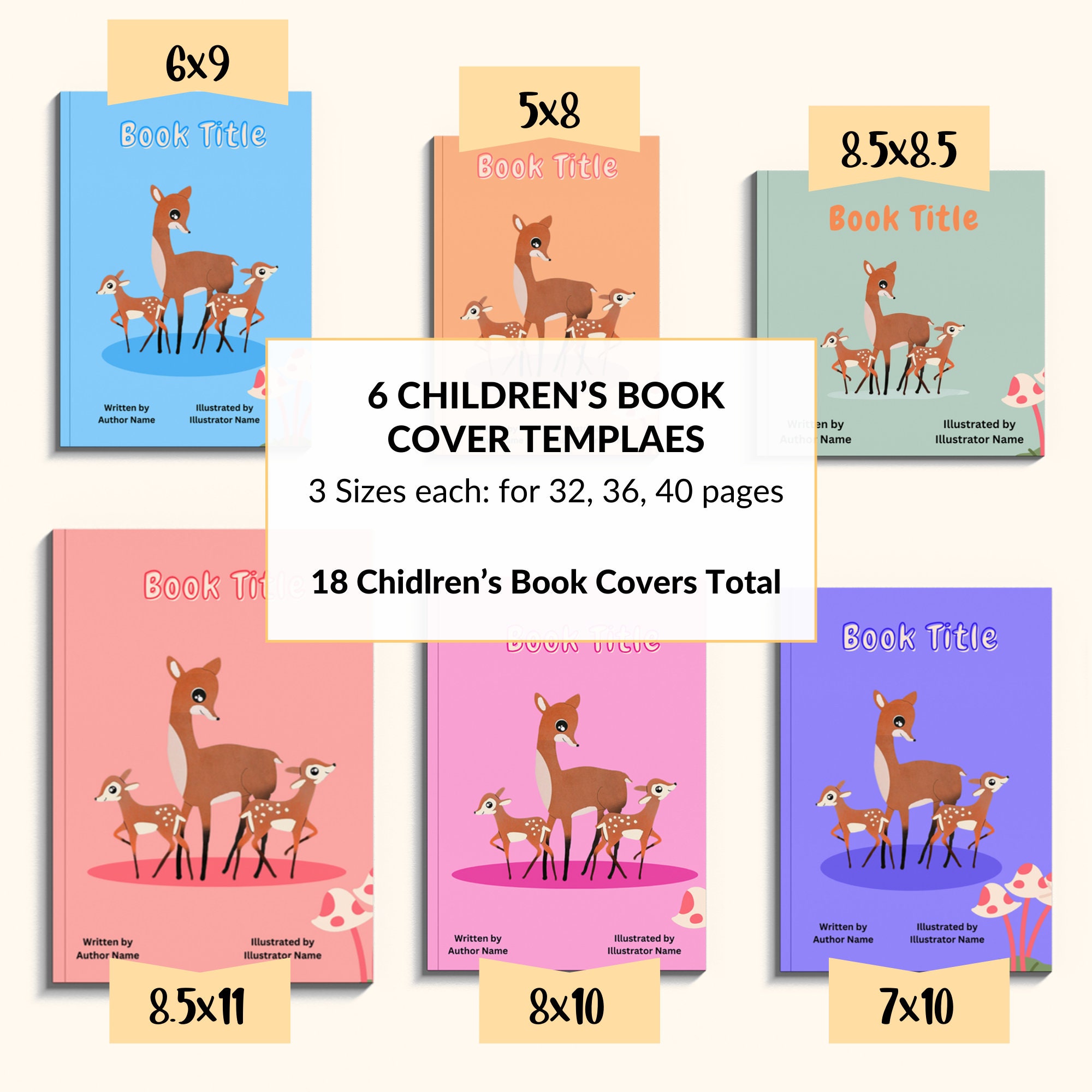 Picture Book Template KDP Bundle, 8.5x8.5, 5x8, 6x9, 8x10, 7x10, 8.5x11 ...