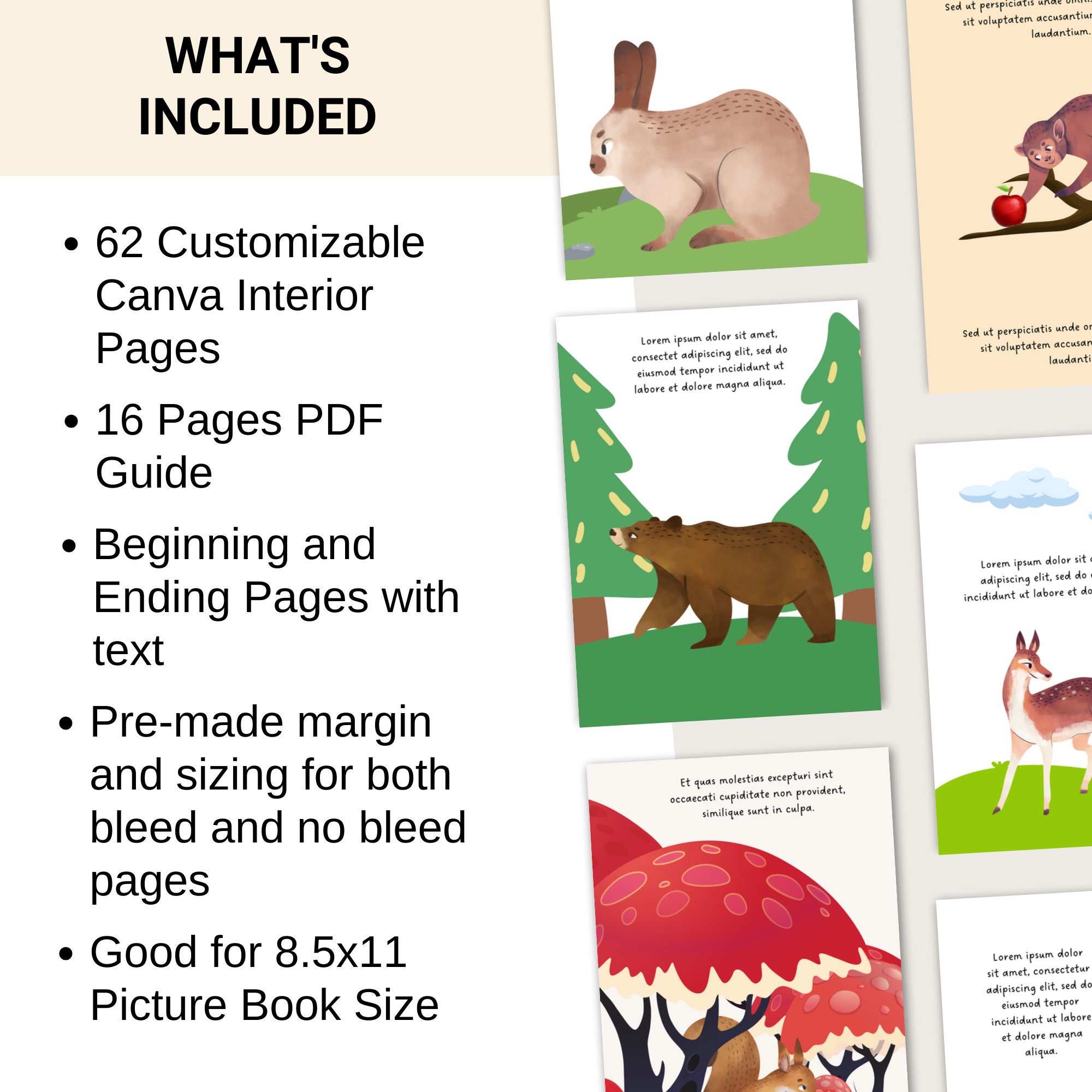 Picture Book Template 8.5x11 ” KDP Canva Template | Editable Book ...