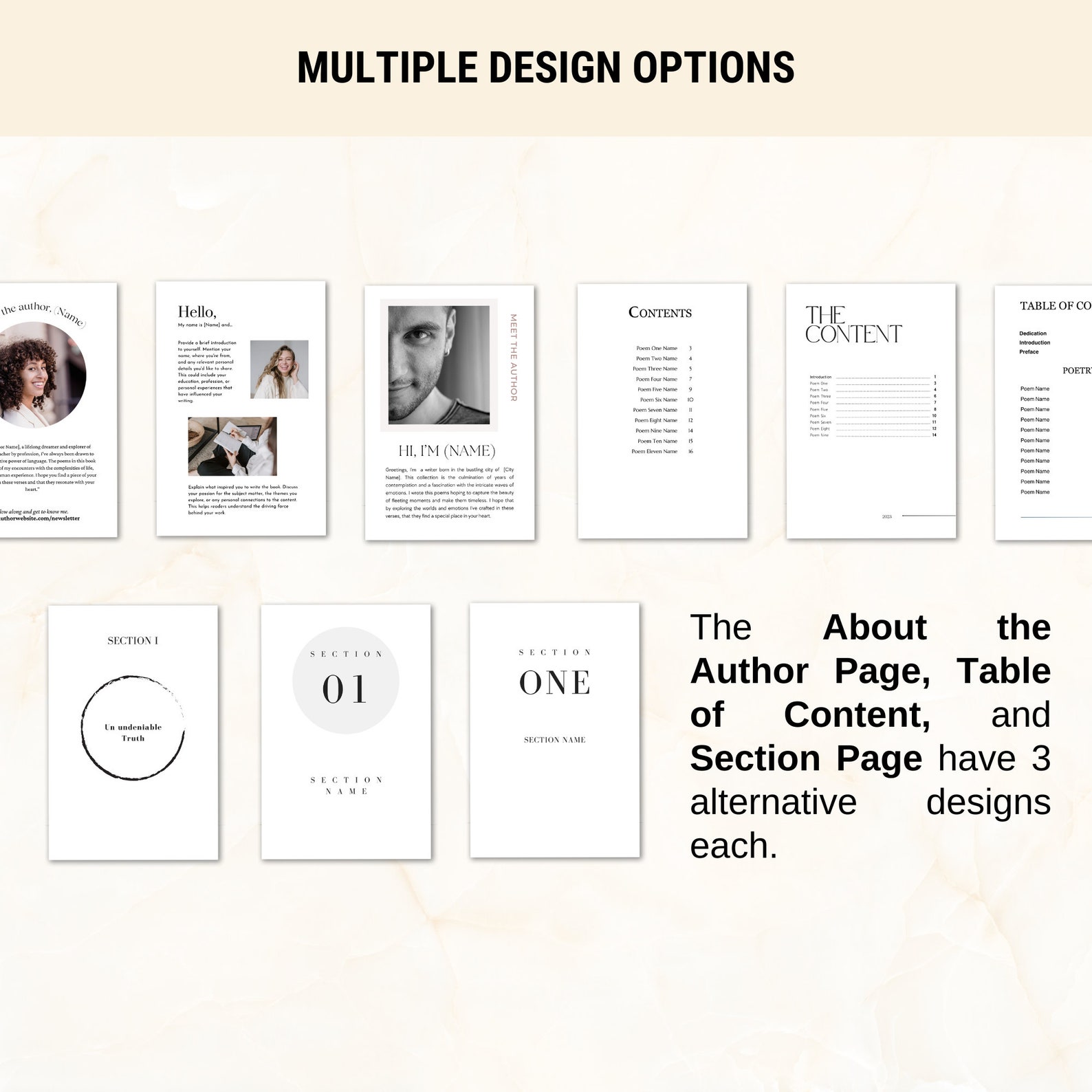 Poetry Book Template 5.5x8.5 KDP, Canva Poem Book Template, Interior ...