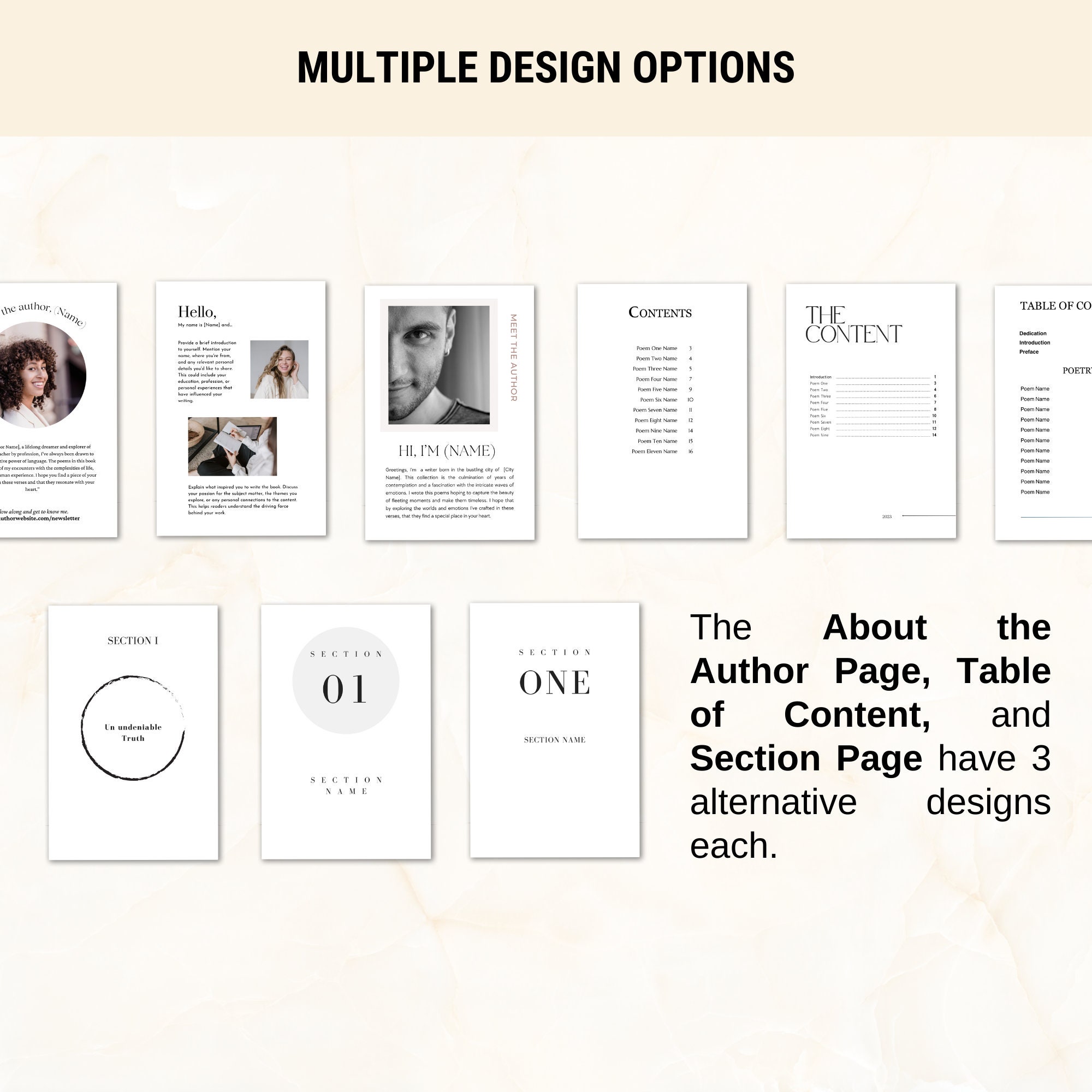 Poetry Book Template 5.5x8.5 KDP, Canva Poem Book Template, Interior ...