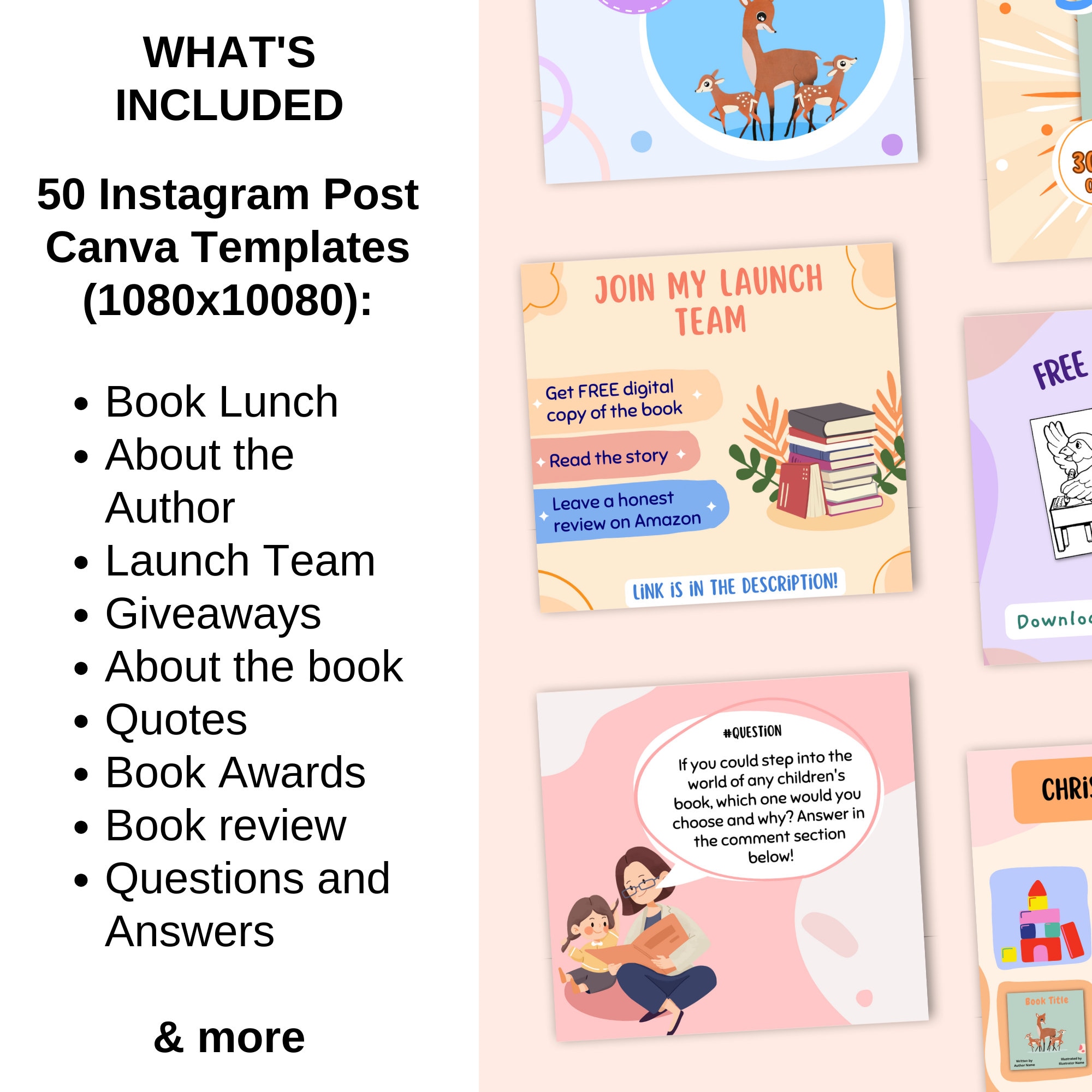 Instagram Templates Childrens Book Authors, Instagram Canva Template ...