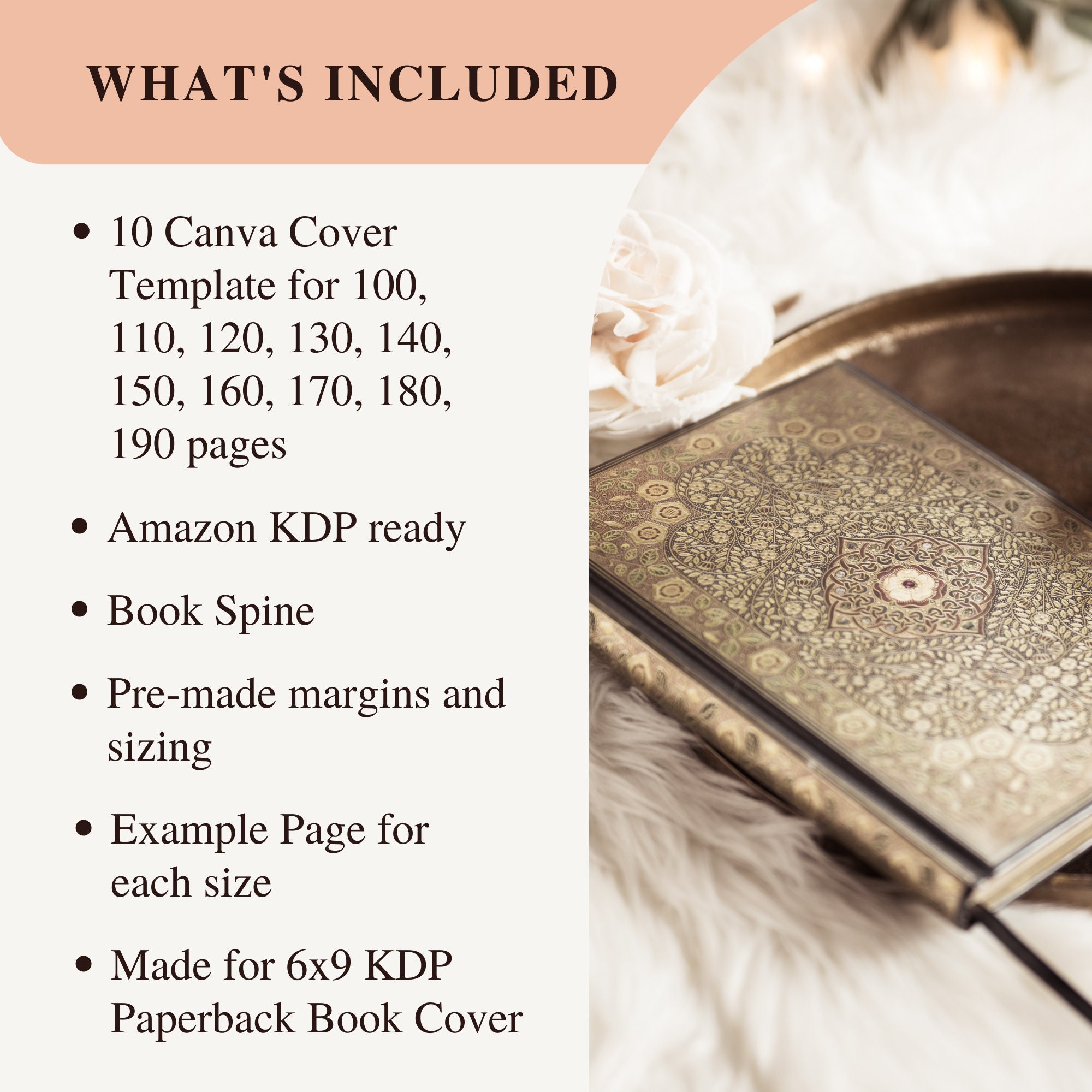 KDP Cover Templates 6x9, 100-190 Pages, Amazon Kdp Paperback Bookcover ...