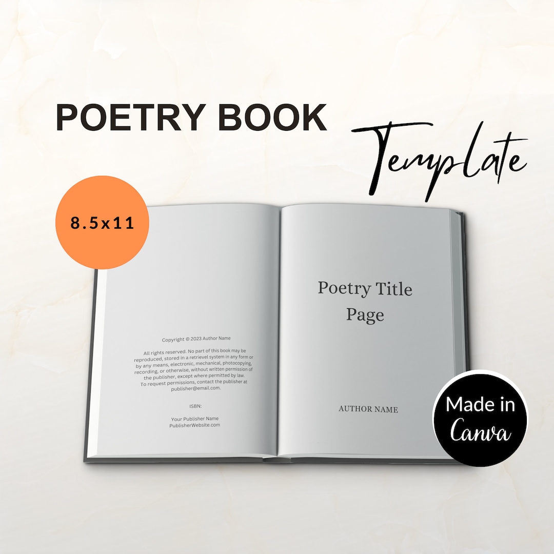Poetry Book Template 8.5x11, KDP Poetry Book Interior, Self-publishing ...