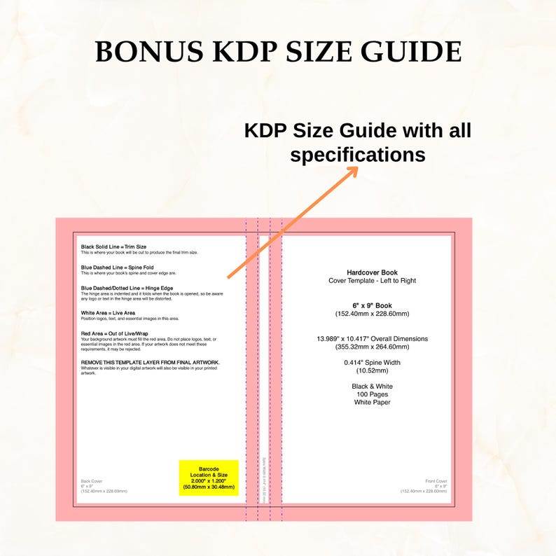 6x9 KDP Hardcover Book Template, KDP Template Canva, Canva KDP Cover ...