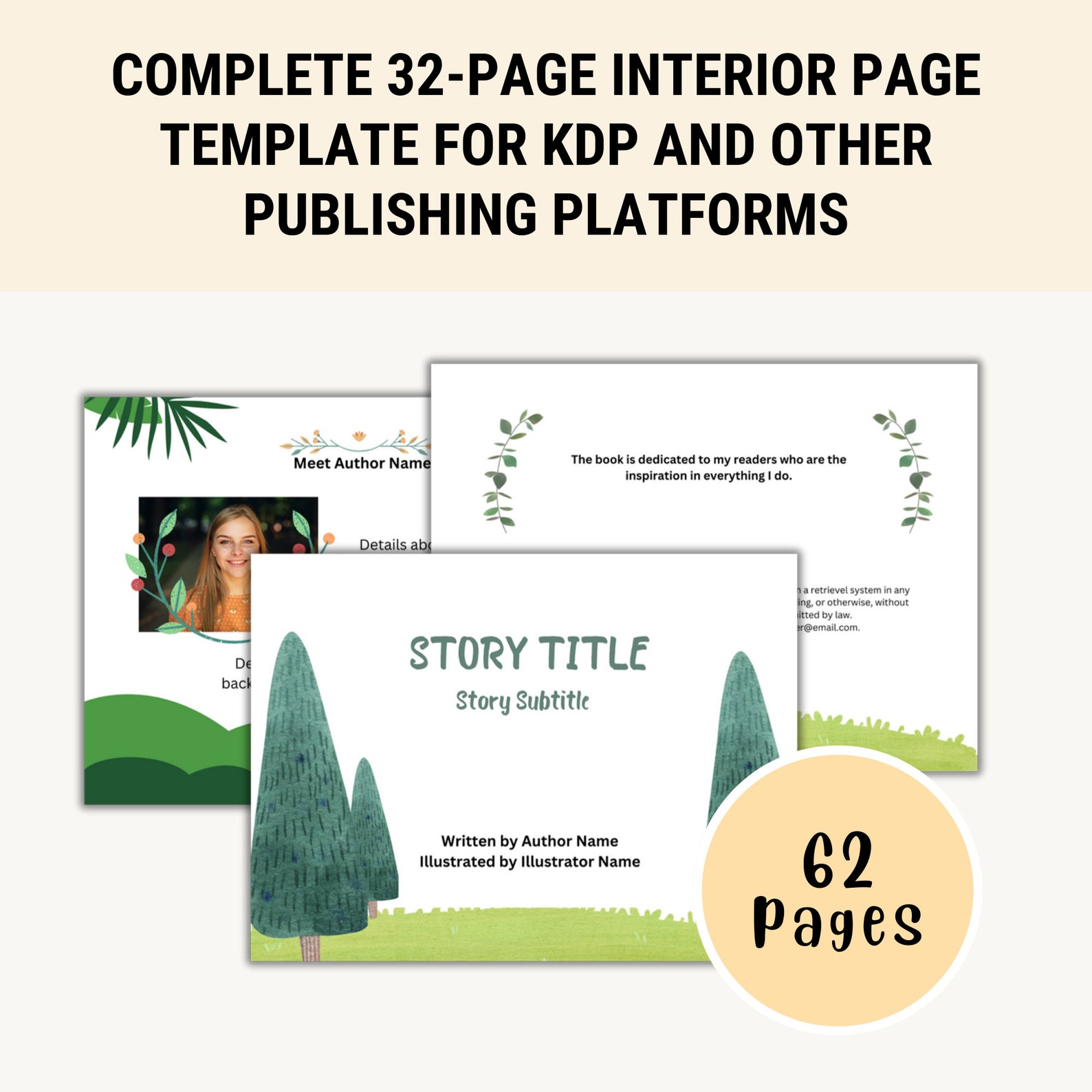 Story Book Template 8.25x6, KDP Interior Template, Picture Book KDP ...