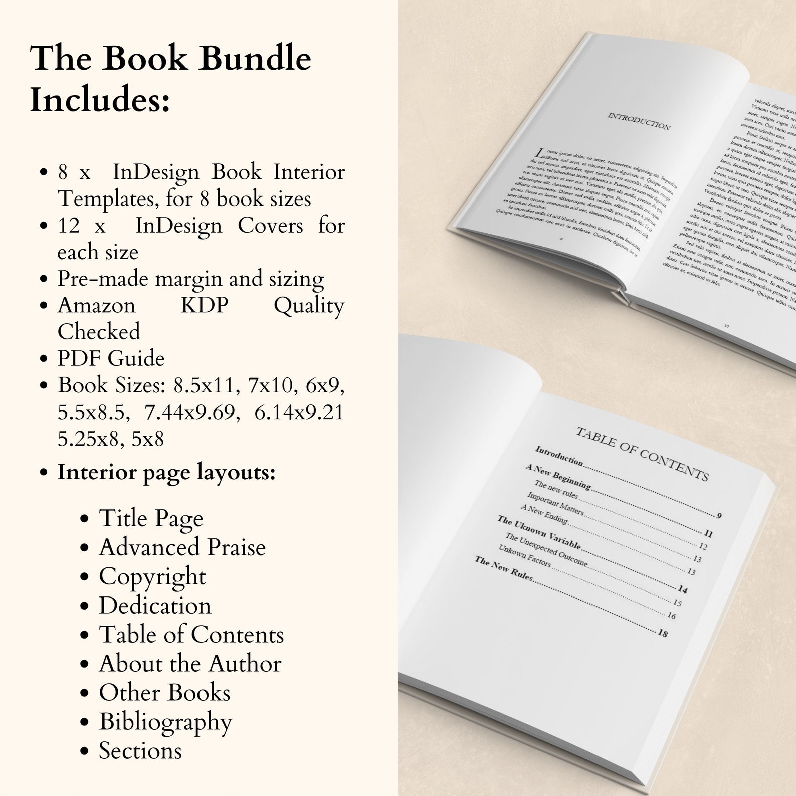 Indesign Book Templates KDP Bundle, Book Layout, Interior Pages Design ...