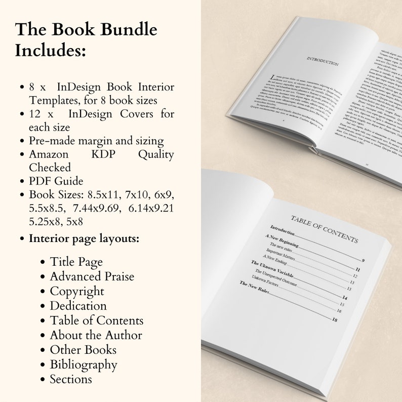 Indesign Book Templates KDP Bundle, Book Layout, Interior Pages Design ...