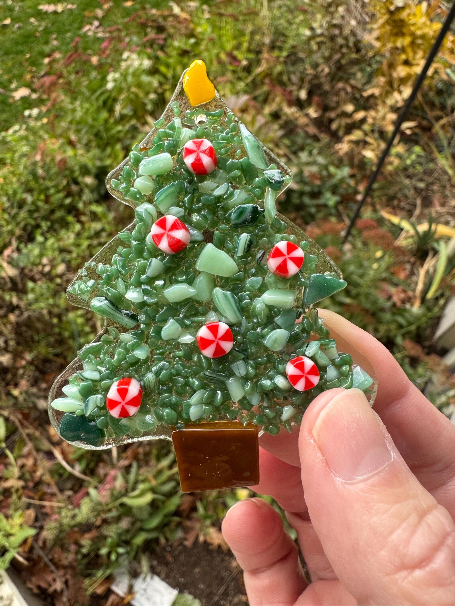 Candy Christmas Trees, Fuses Glass Ornaments - Etsy