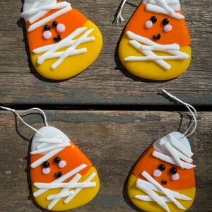 Candy Corn, Fused Glass Halloween Decorations - Etsy