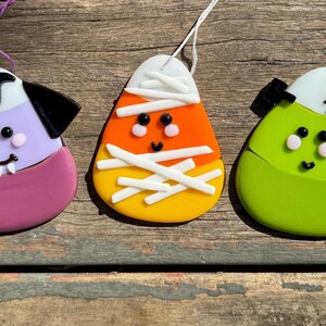 Candy Corn, Fused Glass Halloween Decorations - Etsy