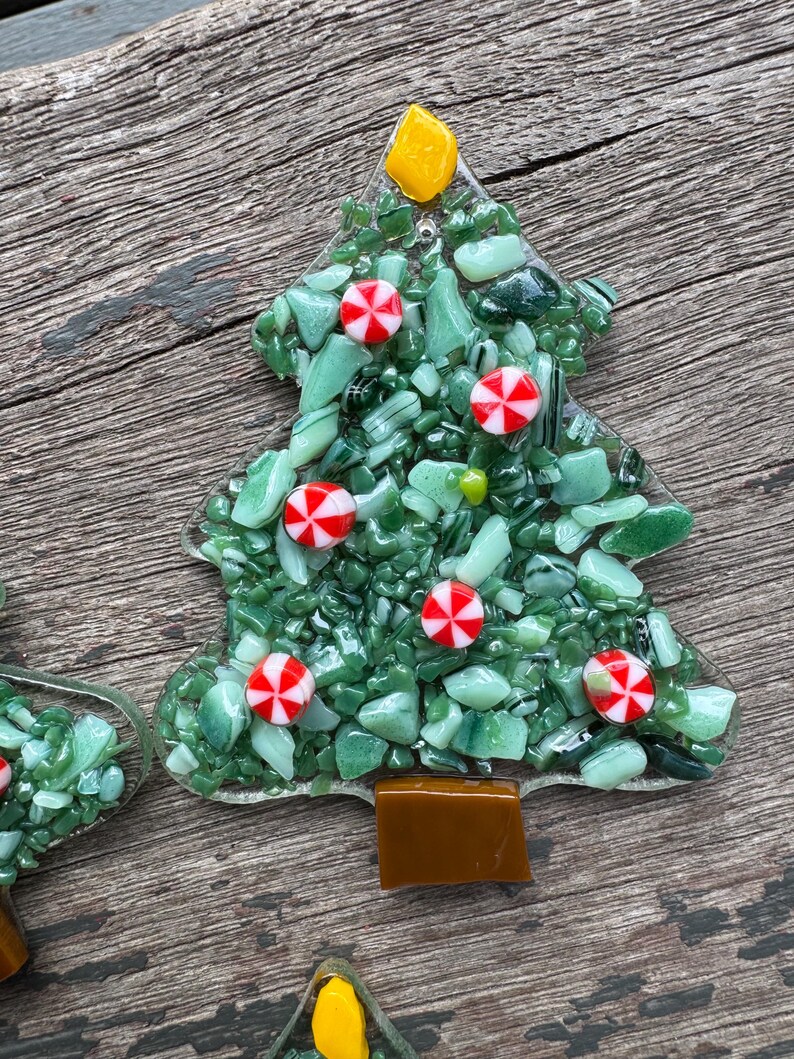 Candy Christmas Trees, Fuses Glass Ornaments - Etsy