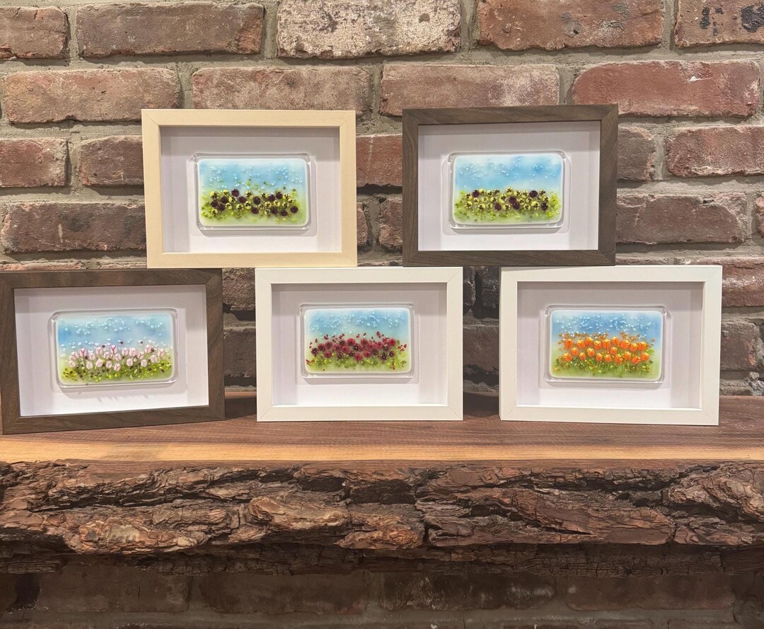 Flower Scenes, Framed Fused Glass Flower Art - Etsy