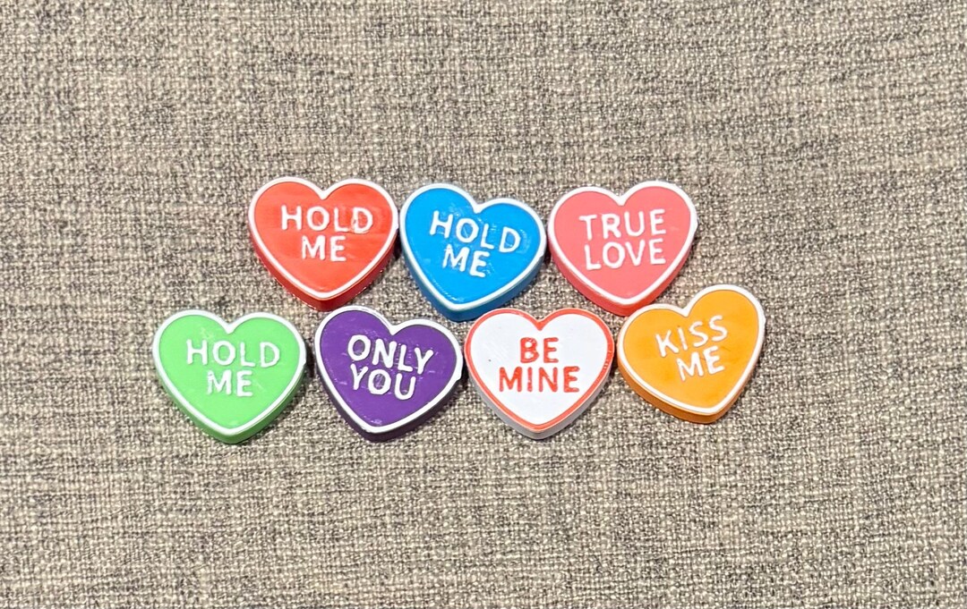 3D Printed Conversation Hearts - Etsy