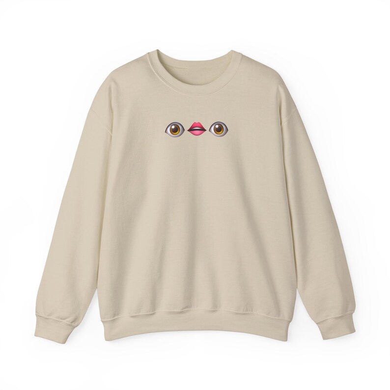 Two Eyes and Lips Emoji, Super Soft Sweatshirt, Funny Sweater, Meme ...
