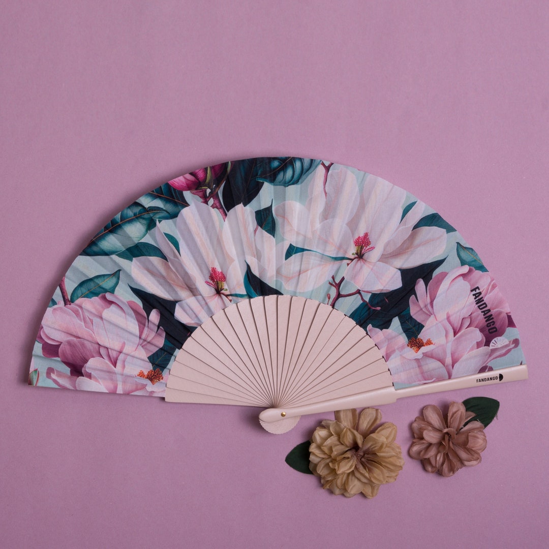 Hand Held Wooden Folding Fan Go Floral Fandango Wedding - Etsy UK