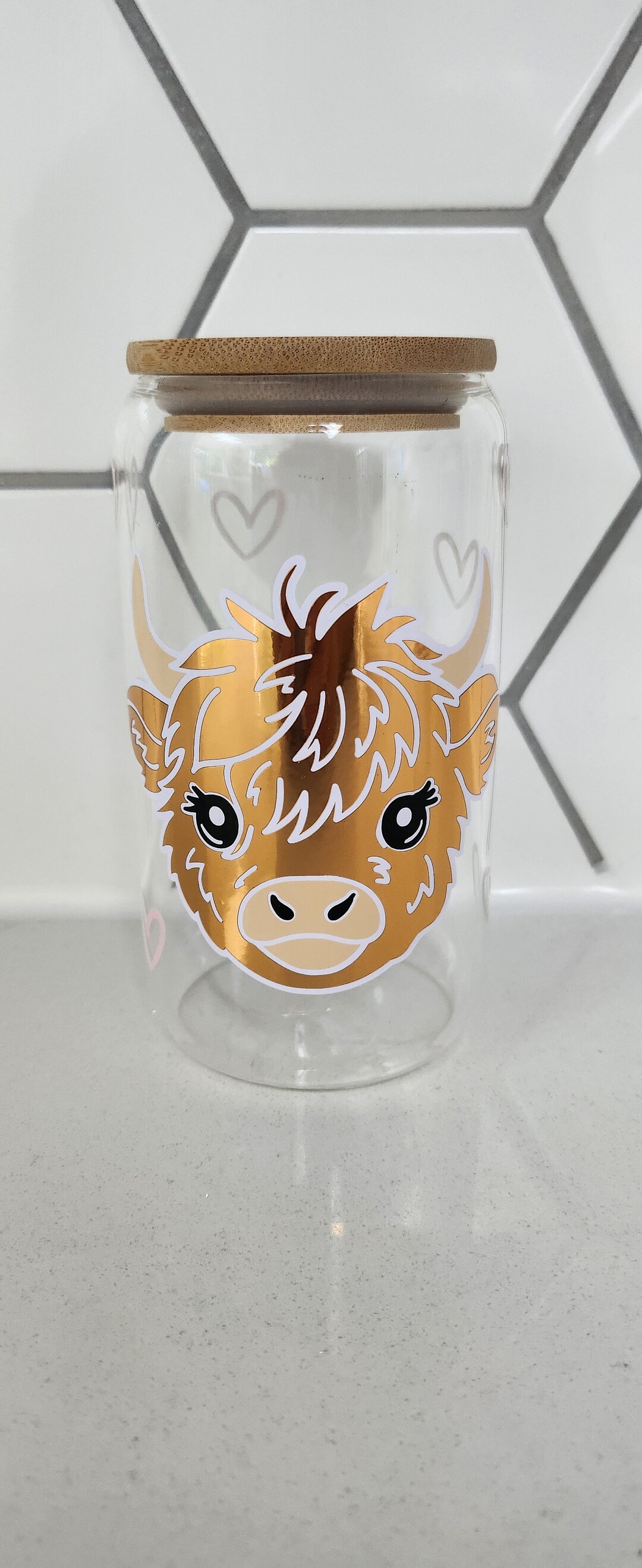 Highland Cow Glass Can Cup With Straw - Etsy