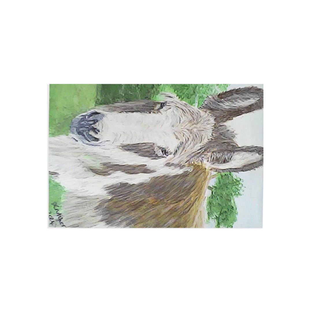 Donkey Art Postcards, Farm Animal Prints, Set of 5 - Etsy