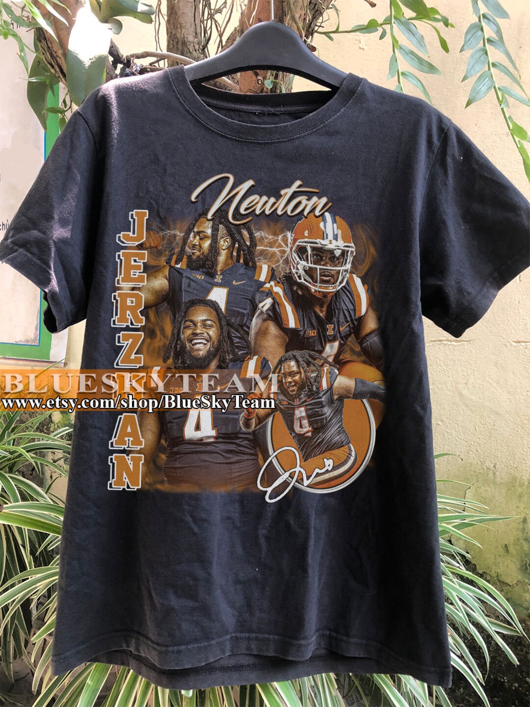 Vintage 90s Graphic Style Jer'zhan Newton T-shirt, Jer'zhan Newton ...