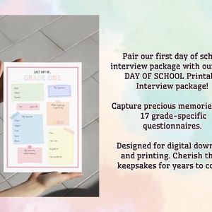 Last Day of School Interview Printable,last Day of School Questionnaire ...