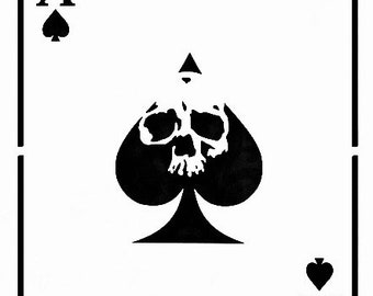 PLAYING CARDS STENCIL Symbols Template Ace Pattern Spades - Etsy