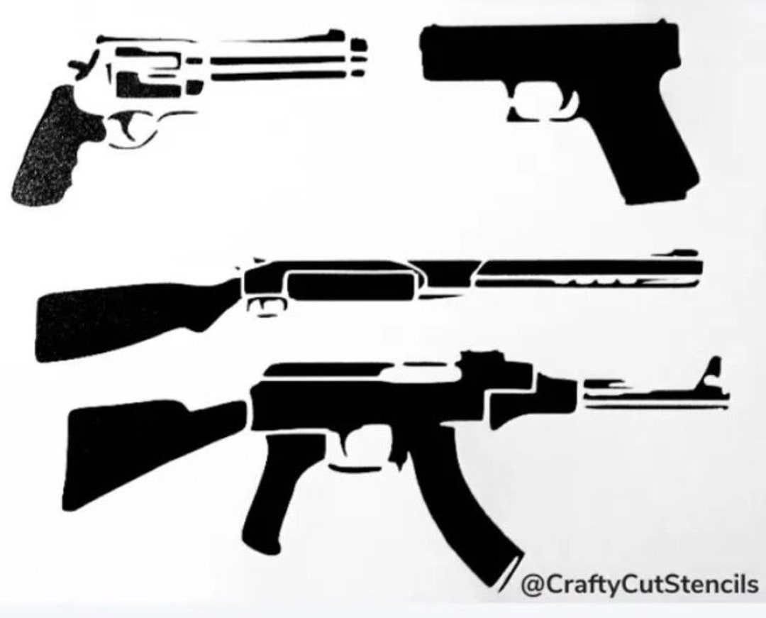 Gun Pistol Rifle Firearm Stencil Durable & Reusable Stencils - Etsy