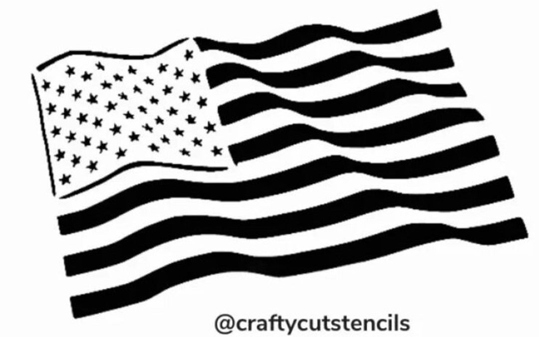 American Flag Waving Stencil Durable & Reusable Stencils 7x4 - Etsy