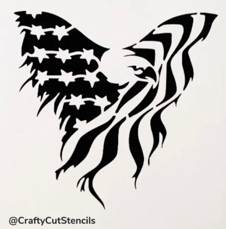 American Flag Eagle Stencil Durable & Reusable Stencils 7x4 - Etsy
