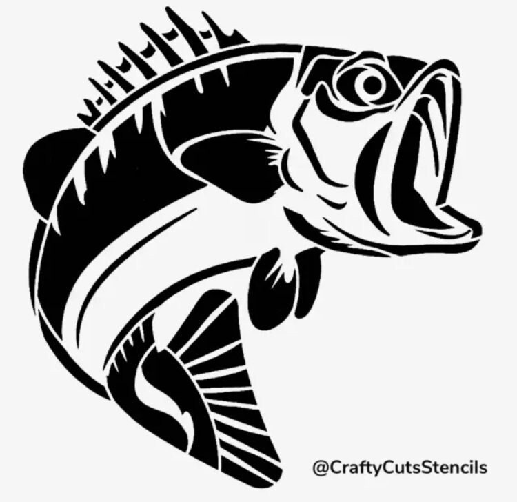 Large Mouth Bass Stencil Durable & Reusable Stencils 7x4 Inch - Etsy