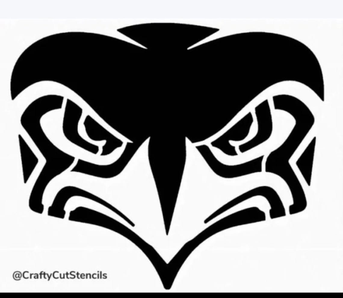 Seattle Seahawks Face Stencil Durable & Reusable Stencils 7x4 - Etsy