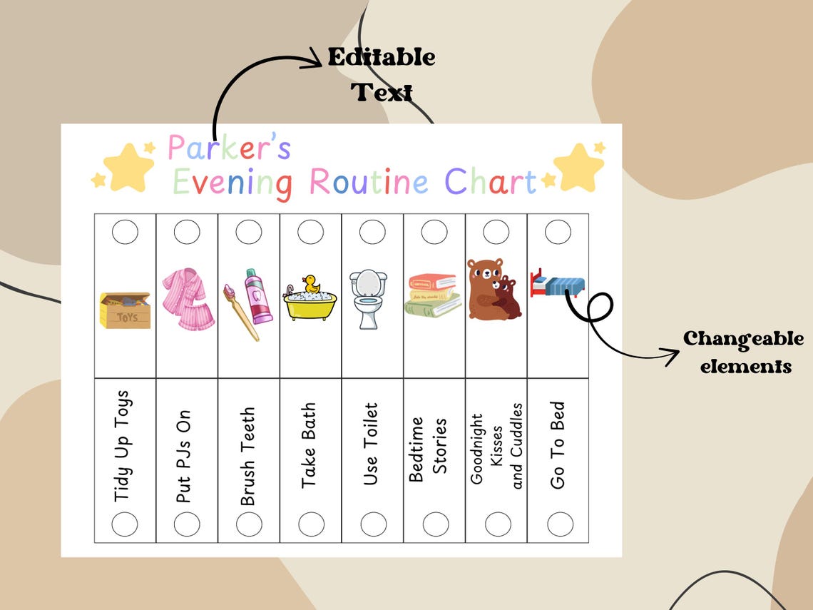 Daily Routine Chart, Flip Chart Chore Chart, Editable Routine Flip ...