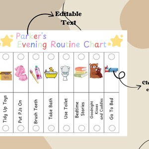 Daily Routine Chart, Flip Chart Chore Chart, Editable Routine Flip ...