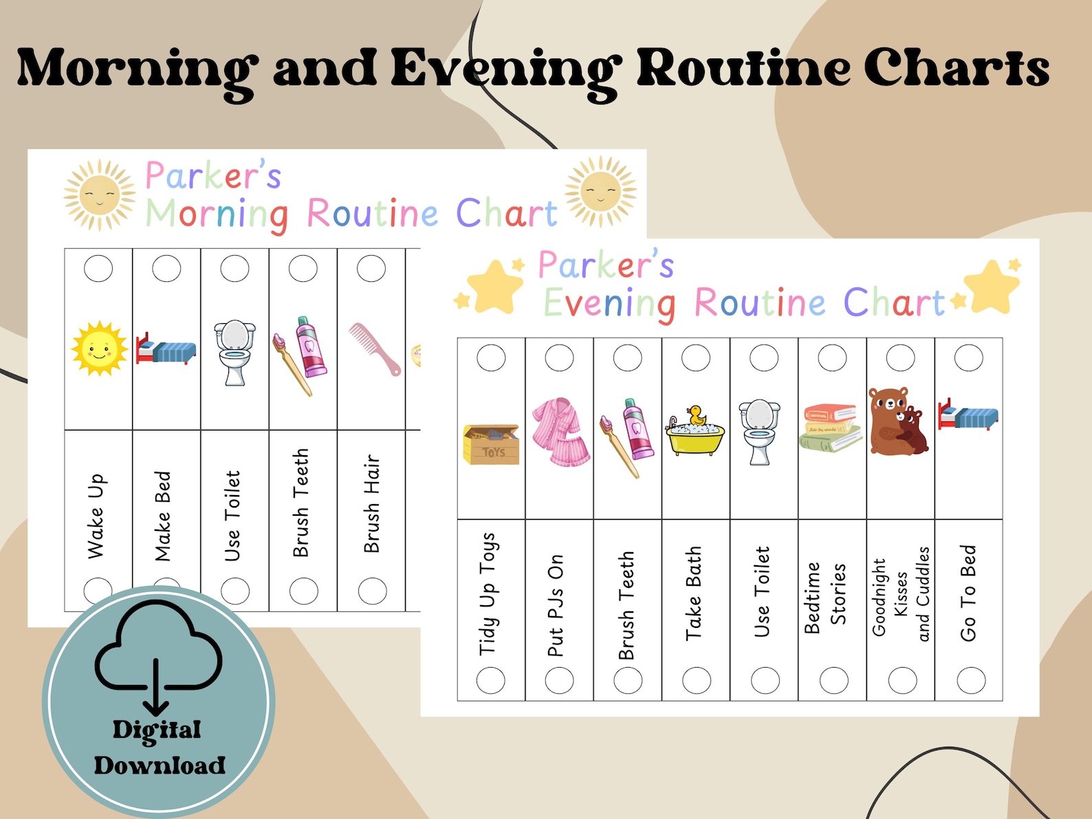 Daily Routine Chart, Flip Chart Chore Chart, Editable Routine Flip ...
