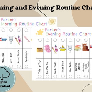 Daily Routine Chart, Flip Chart Chore Chart, Editable Routine Flip ...