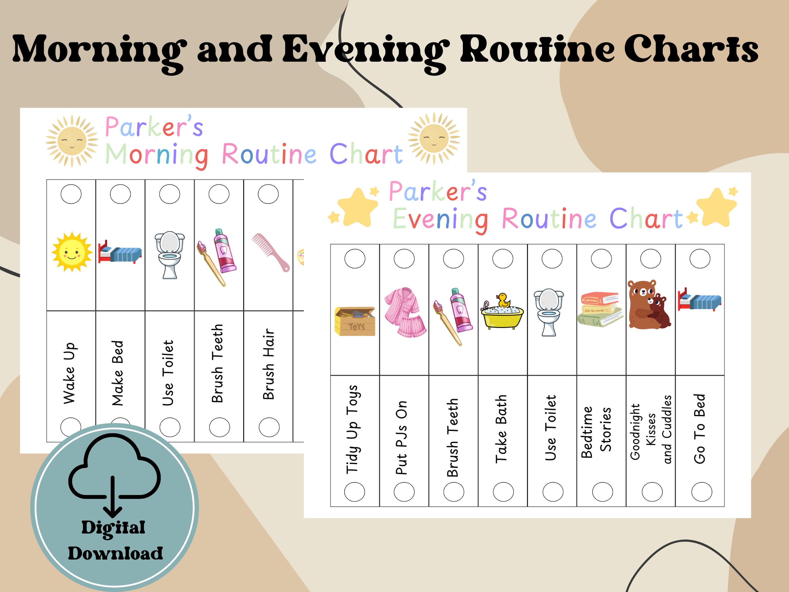 Daily Routine Chart, Flip Chart Chore Chart, Editable Routine Flip ...