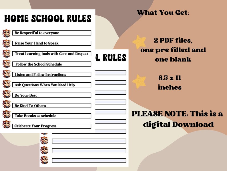 Homeschool Poster, Home Classroom Rules, Instant Download, Virtual ...
