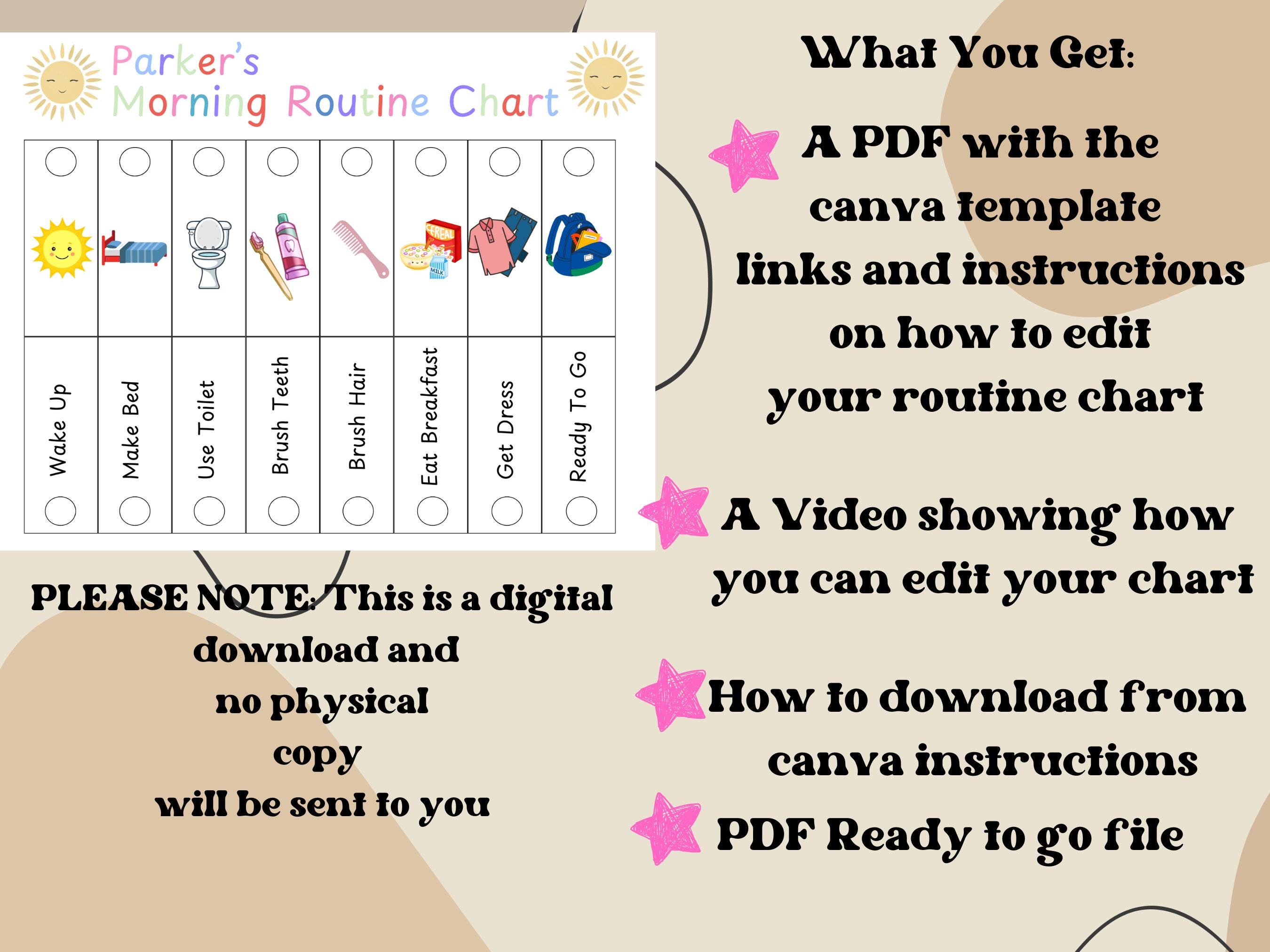Daily Routine Chart, Flip Chart Chore Chart, Editable Routine Flip ...