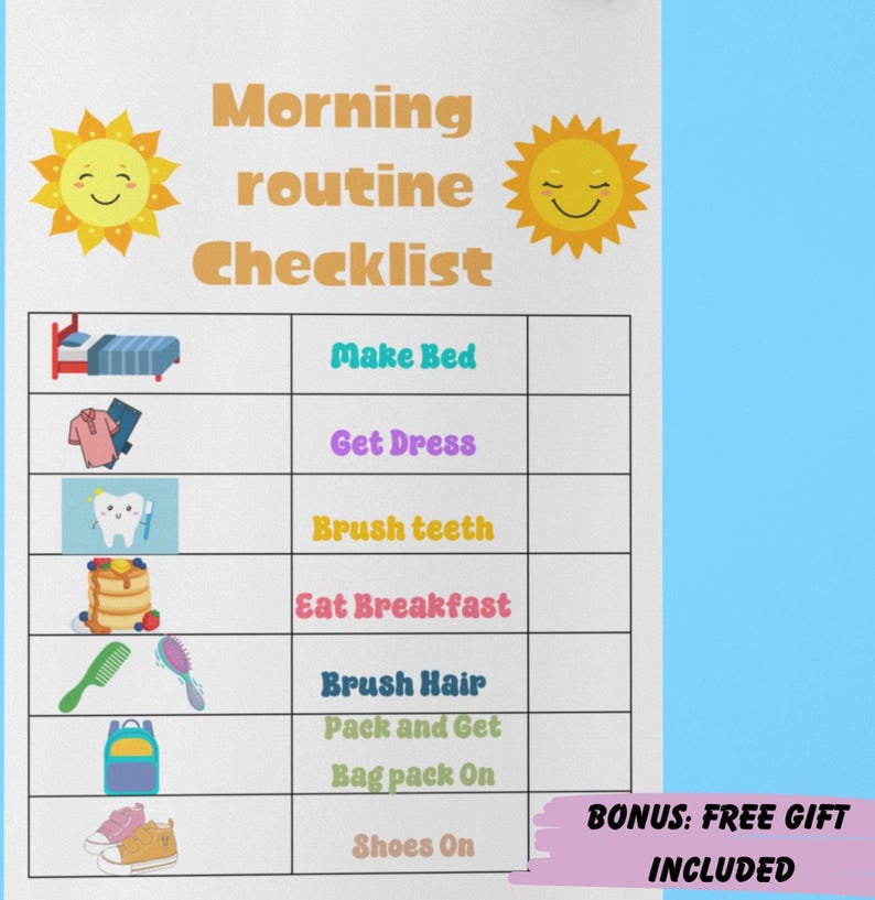 Editable Morning and Evening Routine Checklist, Chore Chart, Daily ...