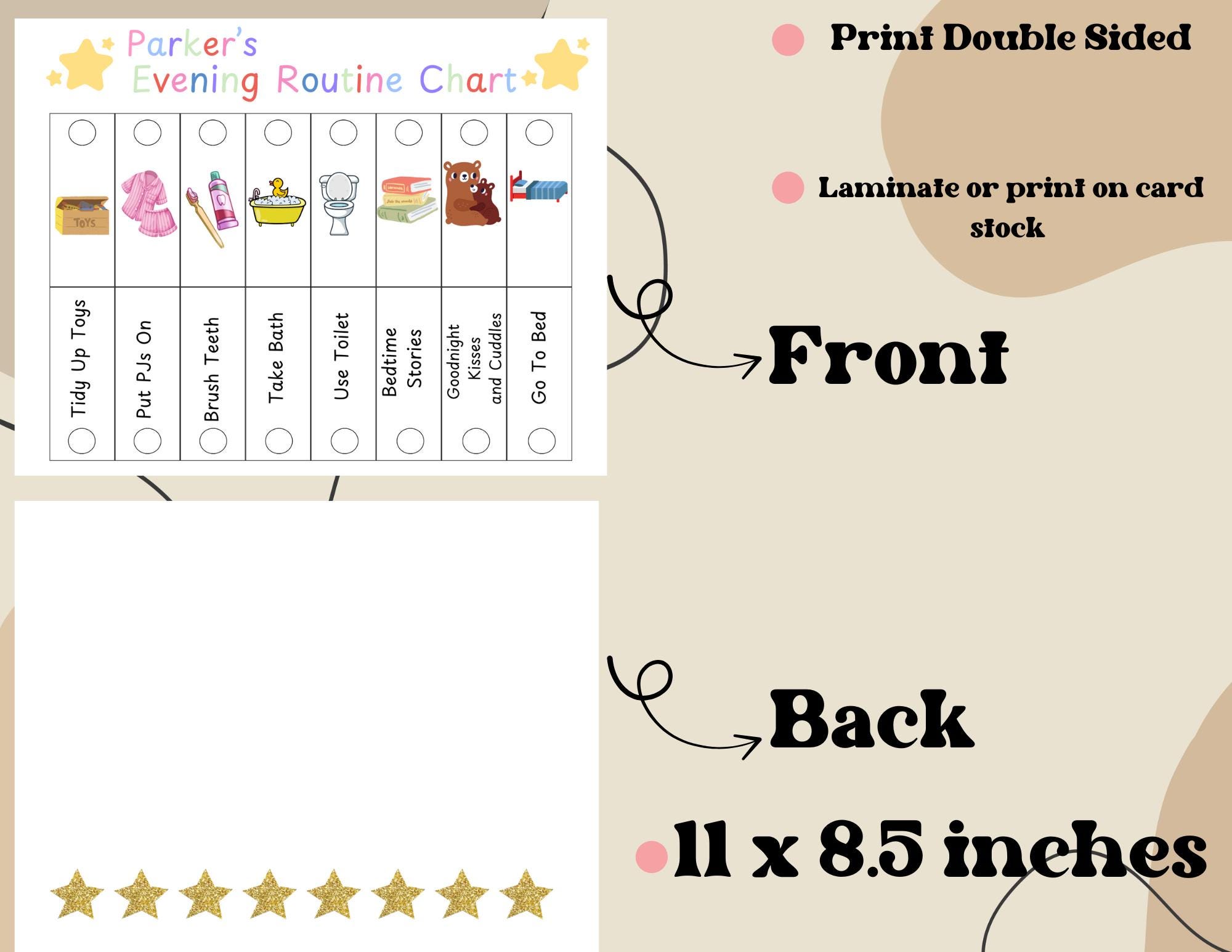 Daily Routine Chart, Flip Chart Chore Chart, Editable Routine Flip ...