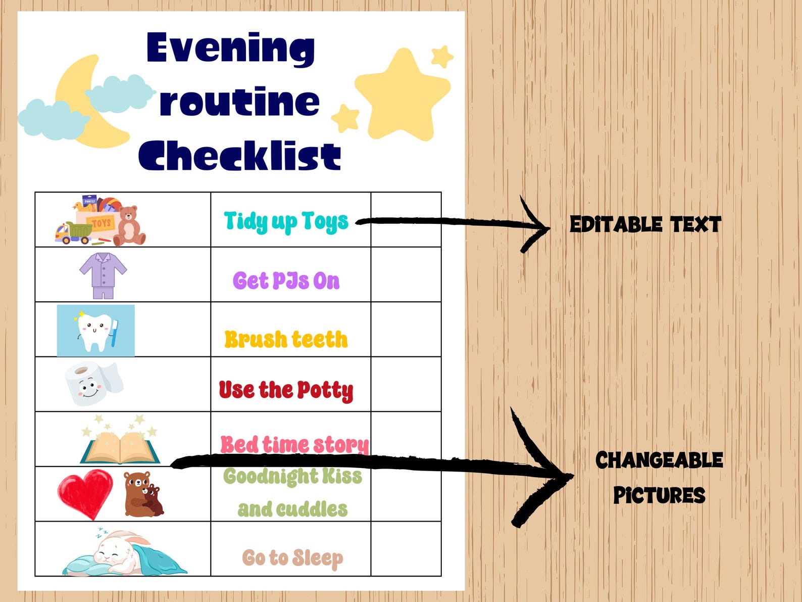 Editable Morning and Evening Routine Checklist, Chore Chart, Daily Rhythm , Morning/evening ...