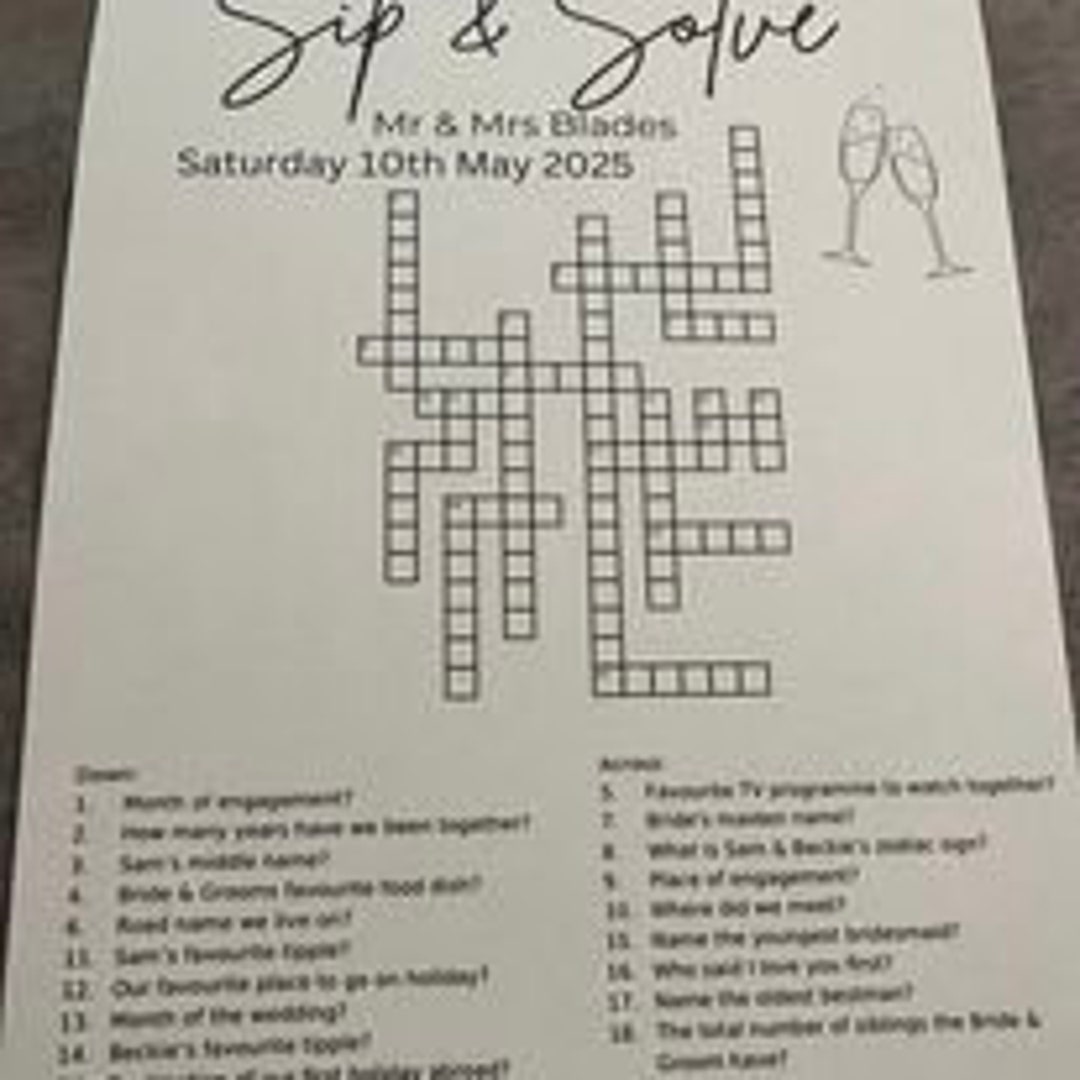 Wedding Sip & Solve - Etsy