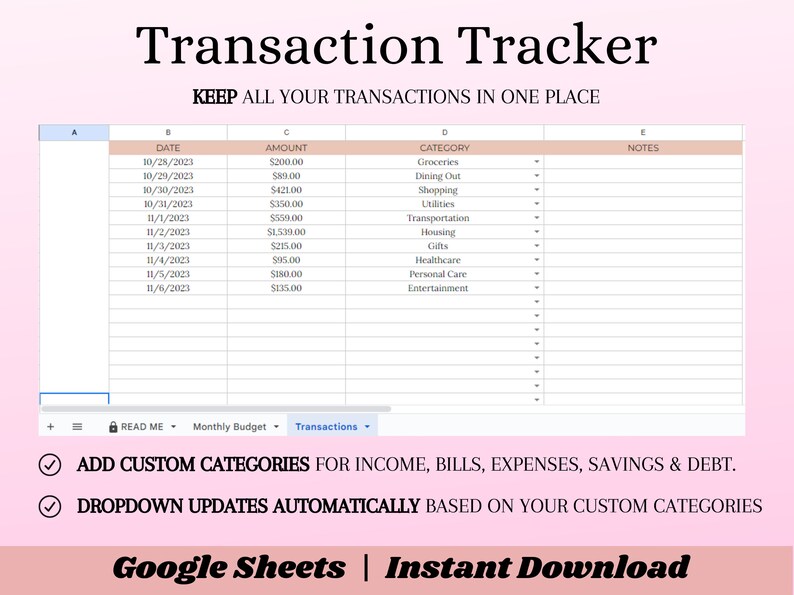 Ultimate Monthly Budget Spreadsheet for Google Sheets, Budget Template ...