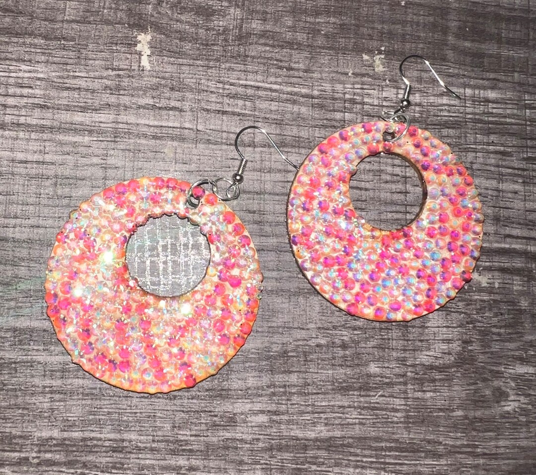 Girly All Pink Earrings Circle Shape / Very Light - Etsy