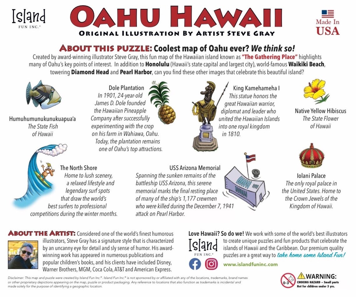 Oahu Hawaii Jigsaw Puzzle - 500 Pieces - Made in USA - Etsy
