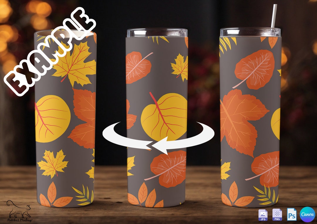 Animated Tumbler Canva Preset Mock up Template Edit in CANVA Rotating ...
