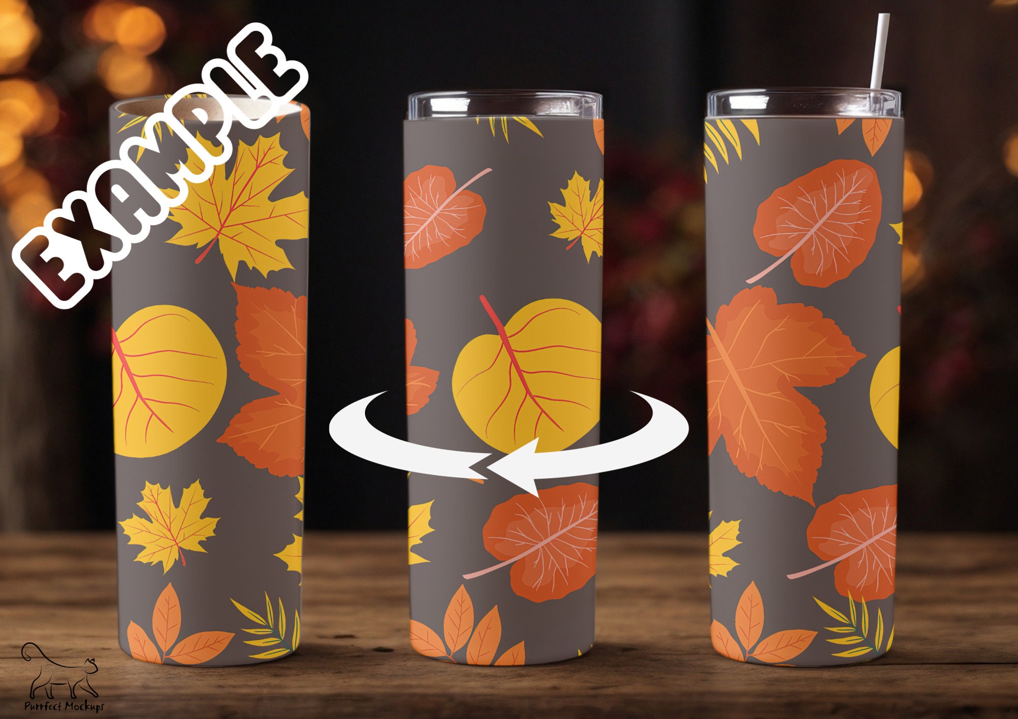 Animated Tumbler Canva Preset Mock up Template Edit in CANVA Rotating ...